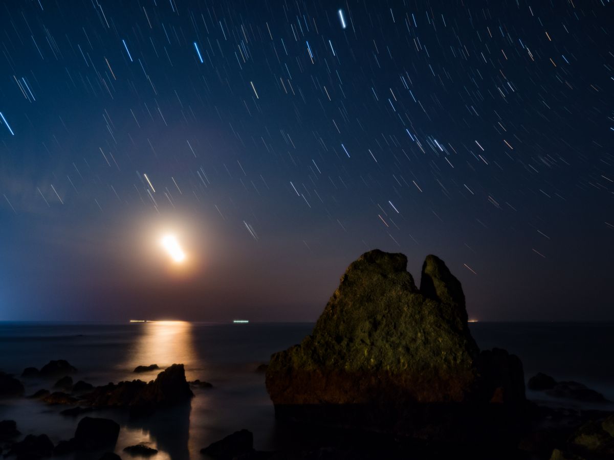 Couple Rock in the Moonset | GANREF