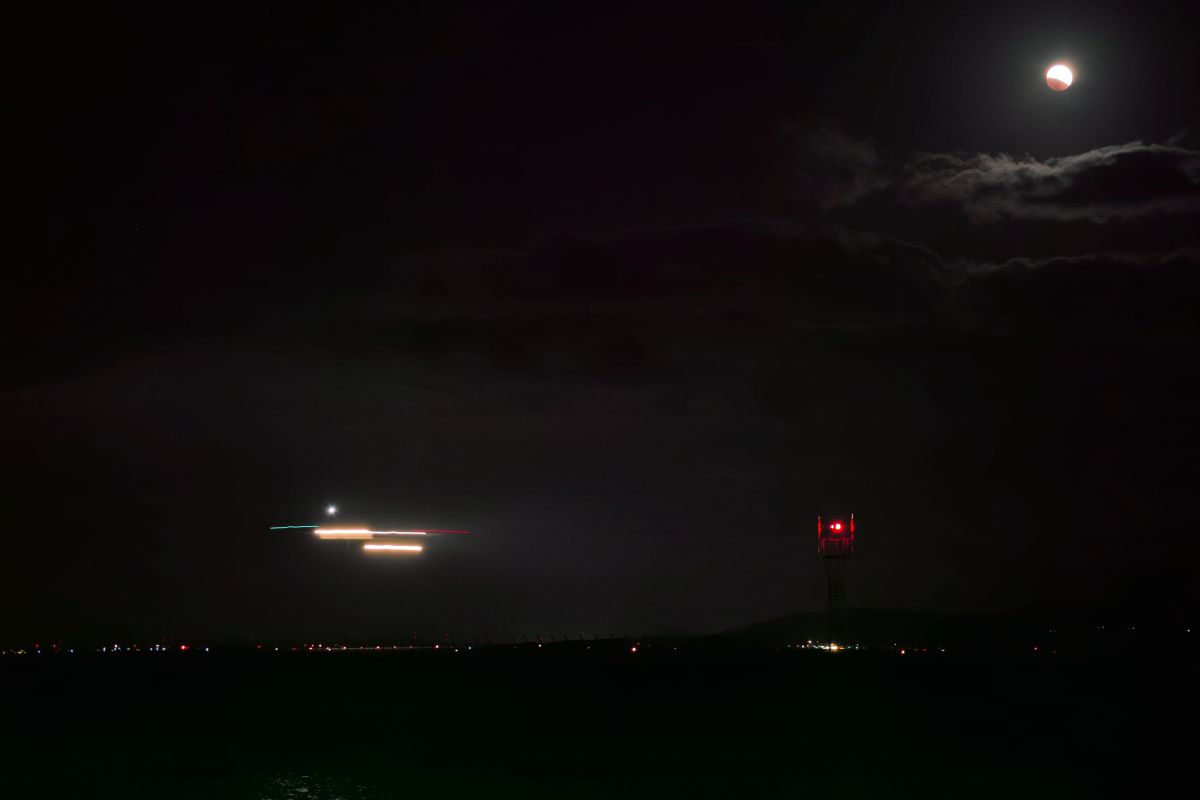 It lands under a lunar eclipse. | GANREF