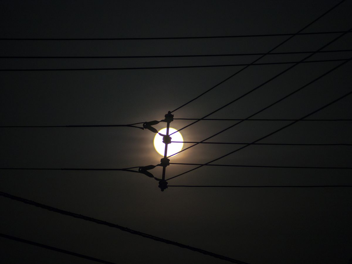 full moon in an electric wire | GANREF