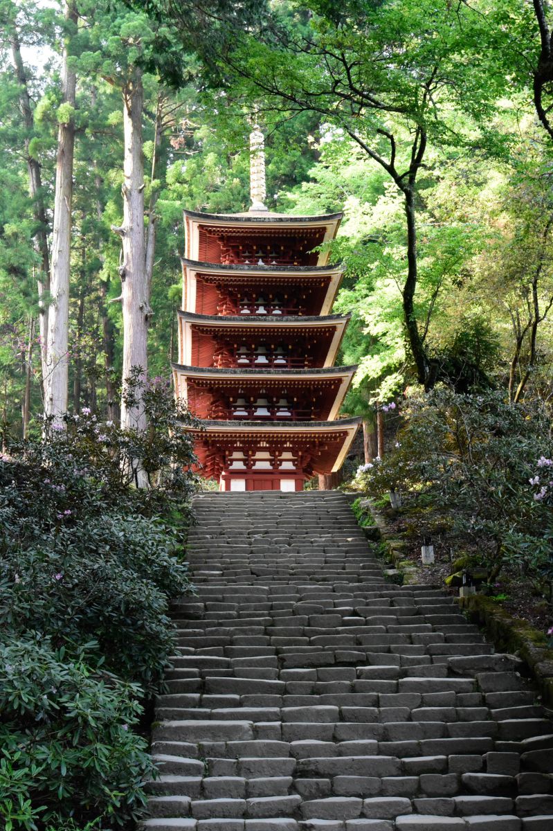 五重塔と石楠花1 | GANREF